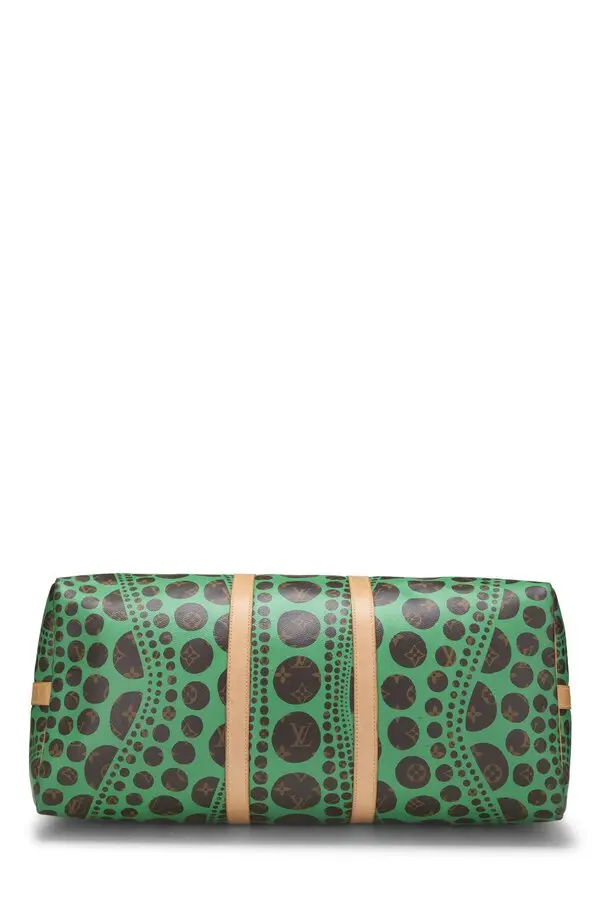LOUIS VUITTON Yayoi Kusama X Infinity Dots Keepall Bandouliere 55 - Green