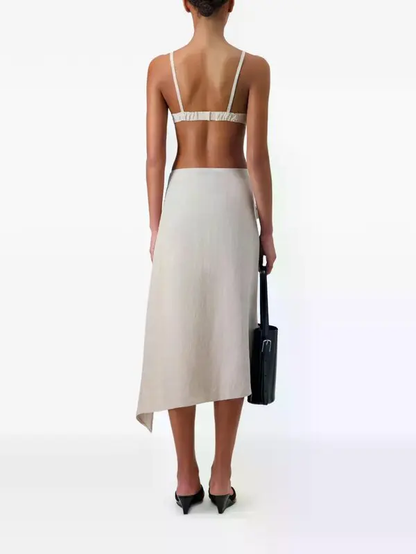 Coperni Floral-detail Asymmetric Midi Skirt - Neutrals