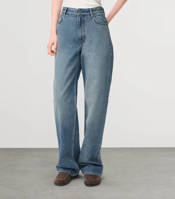 Loewe Anagram Wide-leg Jeans - Blue