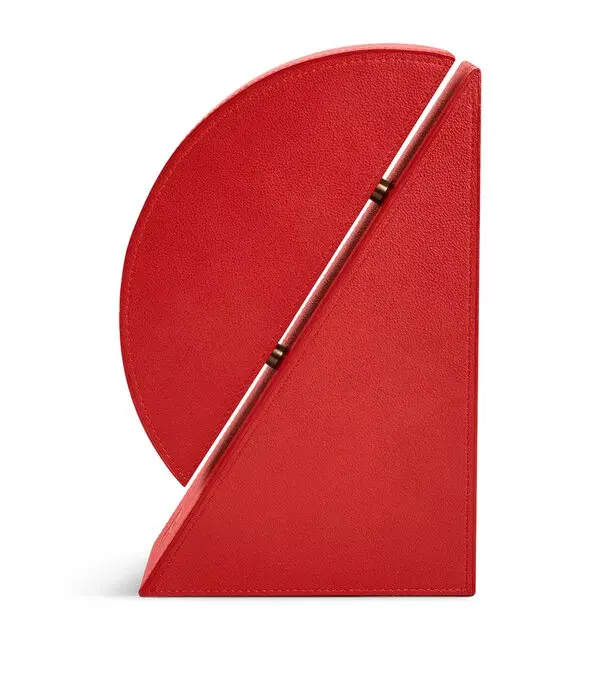 Assouline Leather Right Cubist Bookend - Red
