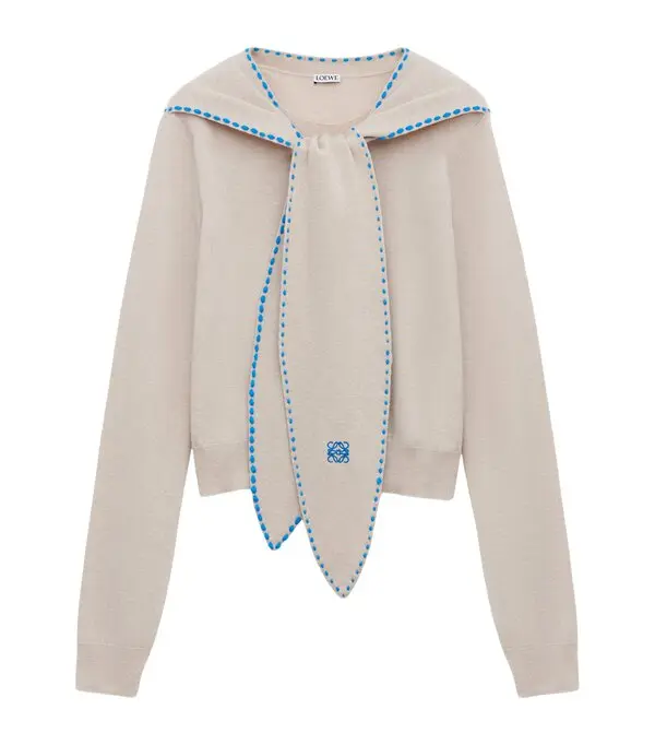 Loewe Wool-blend Scarf Sweater - Beige