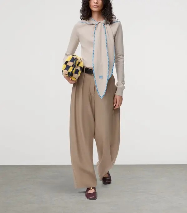 Loewe Wool-blend Scarf Sweater - Beige
