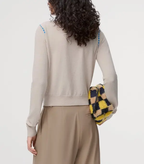 Loewe Wool-blend Scarf Sweater - Beige