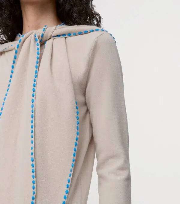 Loewe Wool-blend Scarf Sweater - Beige
