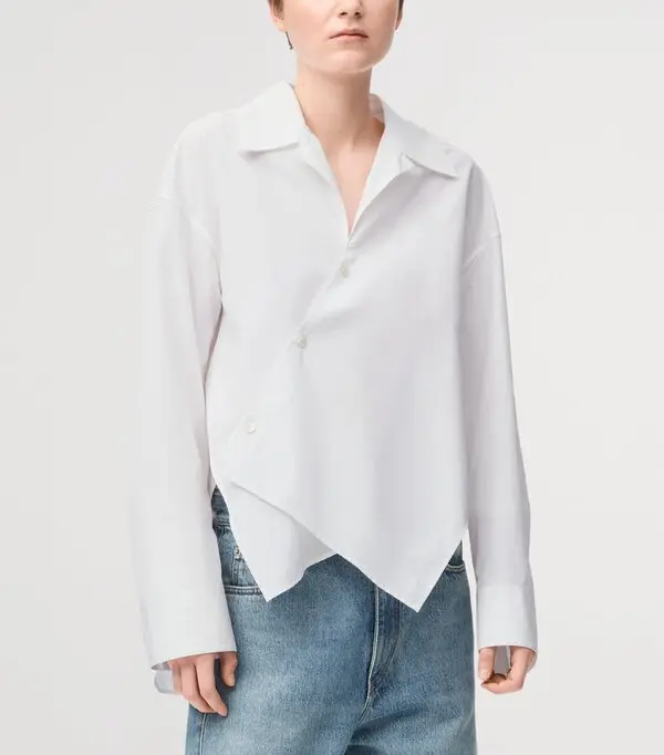 Loewe Cotton-blend Asymmetric Shirt - White