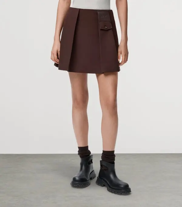 Loewe Wool-silk Pleated Mini Skirt