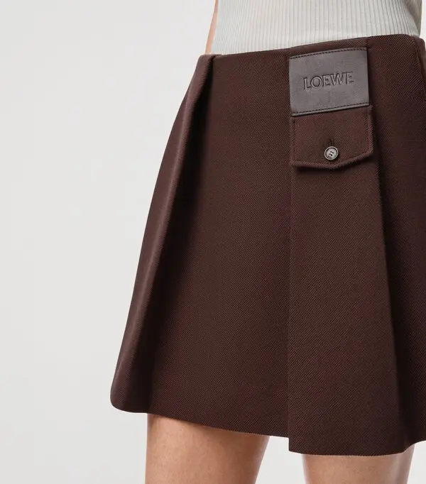 Loewe Wool-silk Pleated Mini Skirt