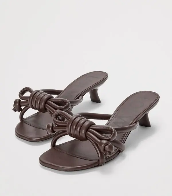 Loewe Leather Flamenco Knot Mules - Brown
