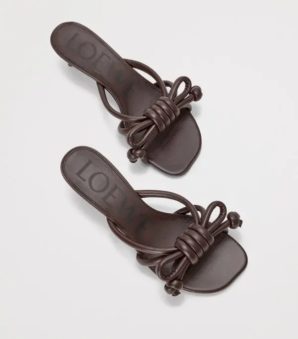 Loewe Leather Flamenco Knot Mules - Brown