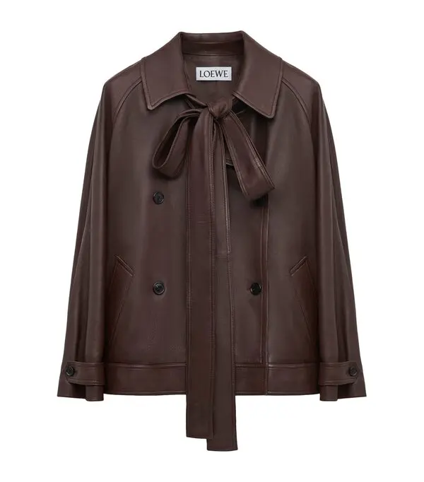 Loewe Bow-detailed Suede Jacket