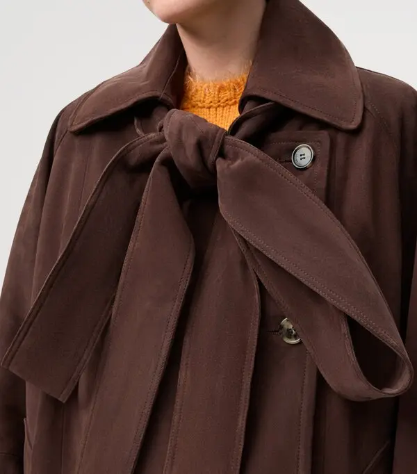 Loewe Bow-detailed Suede Jacket