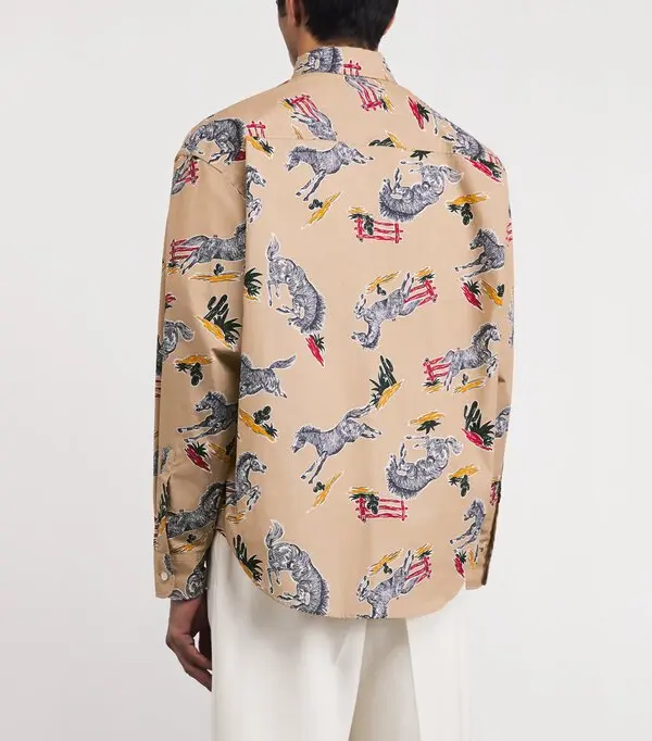Ami Cotton Horse Print Shirt