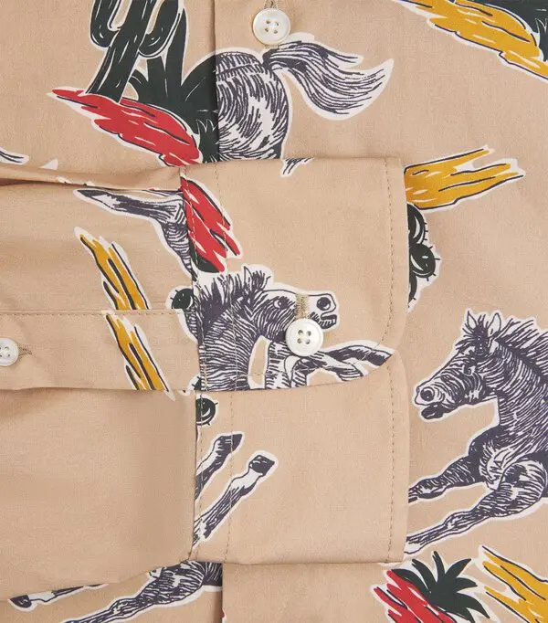 Ami Cotton Horse Print Shirt