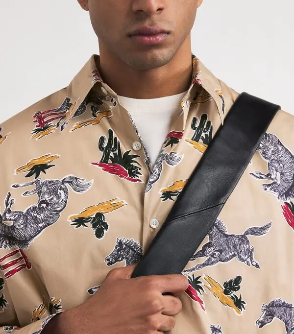 Ami Cotton Horse Print Shirt