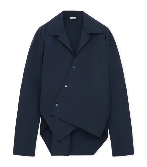 Loewe Cotton-blend Asymmetric Shirt - Navy