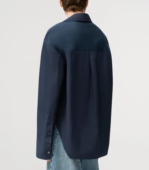 Loewe Cotton-blend Asymmetric Shirt - Navy