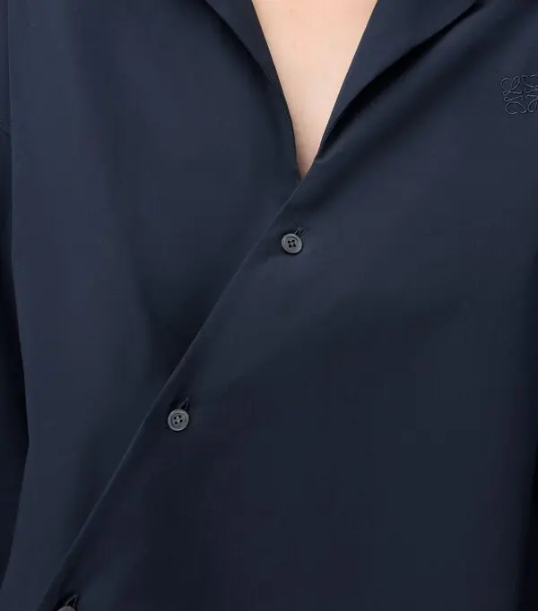 Loewe Cotton-blend Asymmetric Shirt - Navy