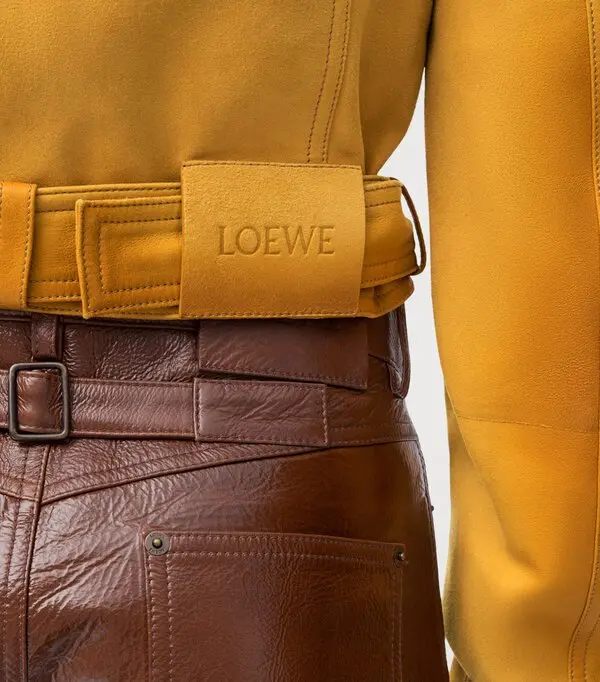 Loewe Cropped Suede Jacket - Brown