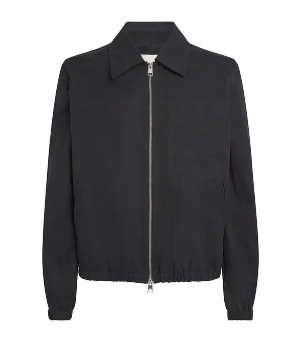 Ami Cotton Gabardine Zip-up Jacket - Black