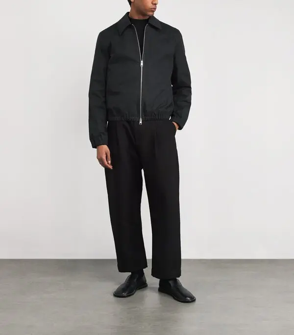 Ami Cotton Gabardine Zip-up Jacket - Black