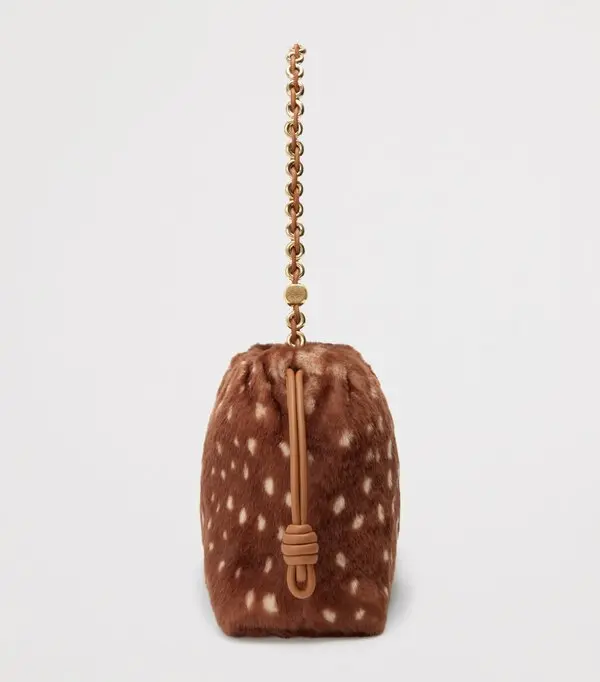 Loewe Medium Shearling Flamenco Shoulder Bag - Brown