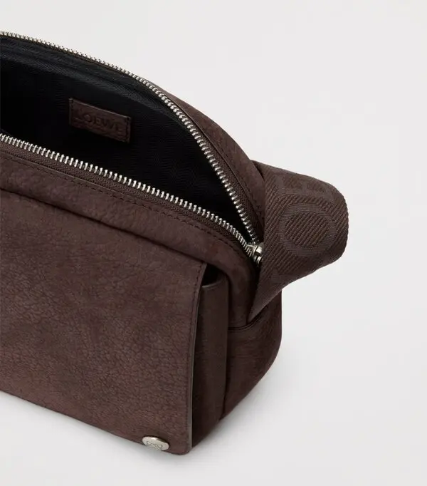 Loewe Medium Suede Pebble Messenger Bag