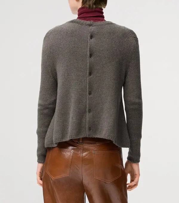 Loewe Cashmere Anagram Cardigan - Grey