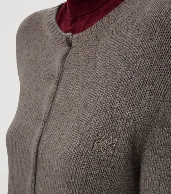 Loewe Cashmere Anagram Cardigan - Grey