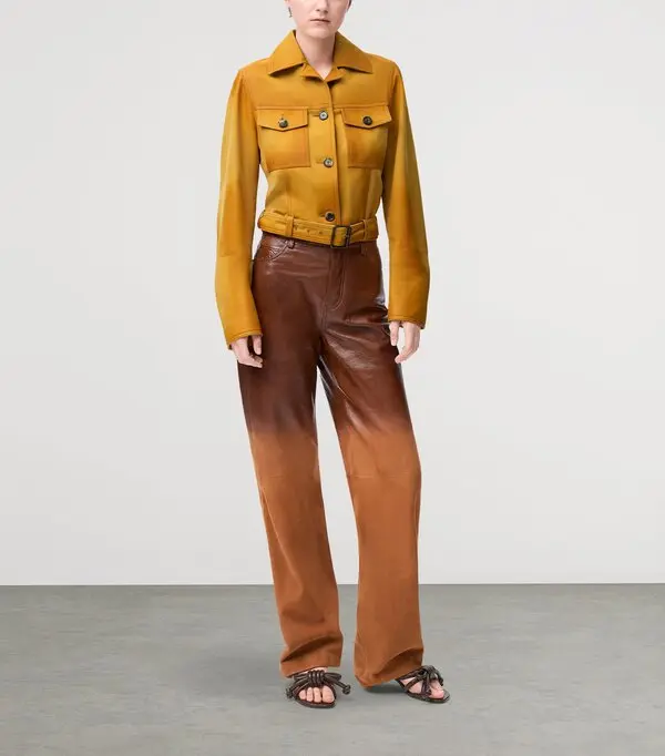 Loewe Lambskin Suede Straight Trousers
