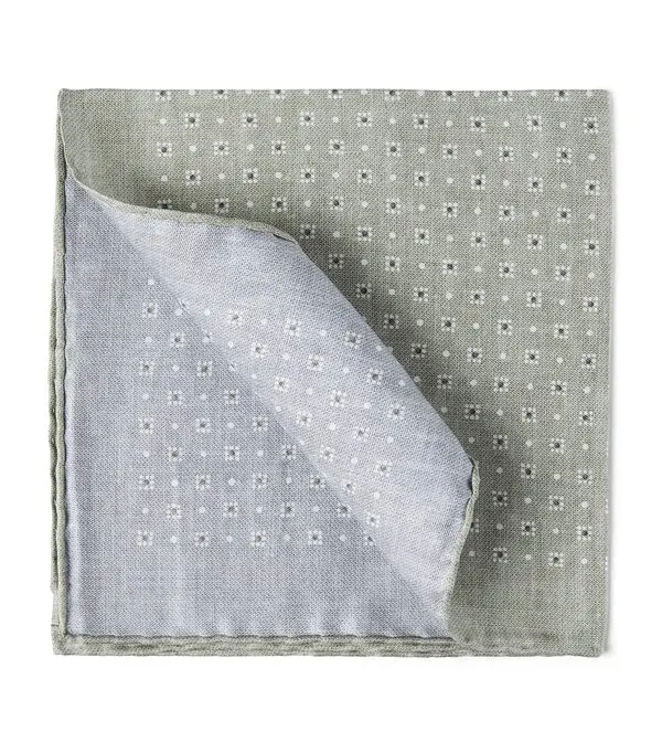 Brunello Cucinelli Silk Patterned Pocket Square - Brown