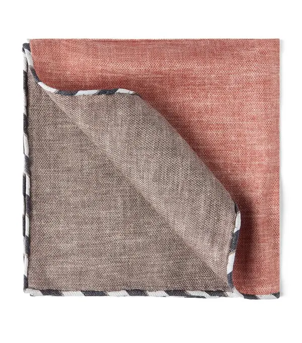 Brunello Cucinelli Silk Pocket Square - Orange