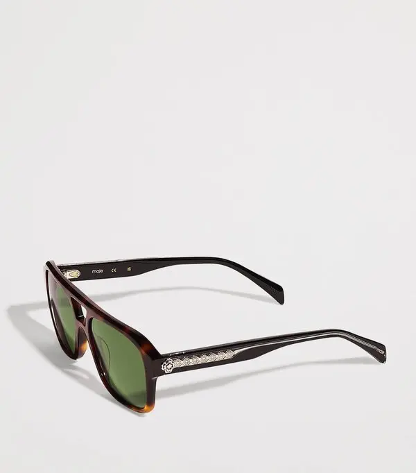 Maje Acetate Square Aviator Sunglasses