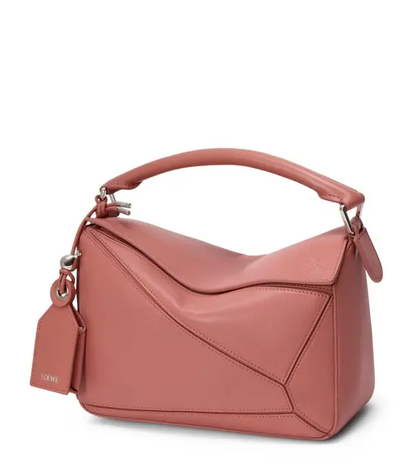 Loewe Small Leather Featherlight Puzzle Top-handle Bag - Pink