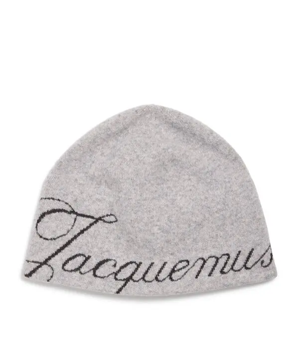 Jacquemus Wool-blend Logo Beanie - Grey