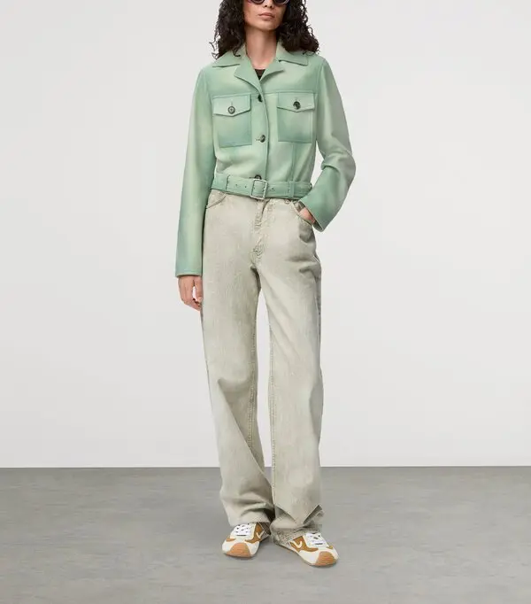 Loewe Lambskin Cropped Belted Jacket