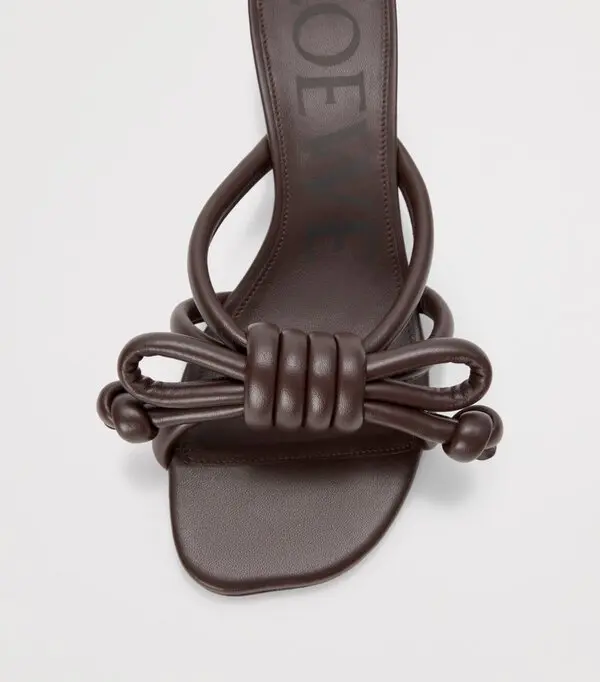 Loewe Leather Flamenco Knot Mules - Brown