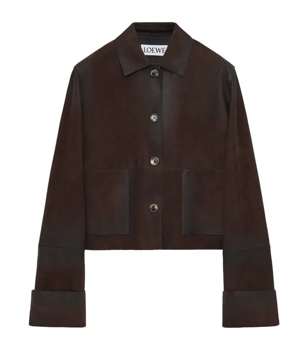 Loewe Lambskin Turn-up Jacket - Brown