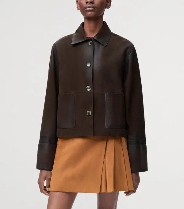 Loewe Lambskin Turn-up Jacket - Brown