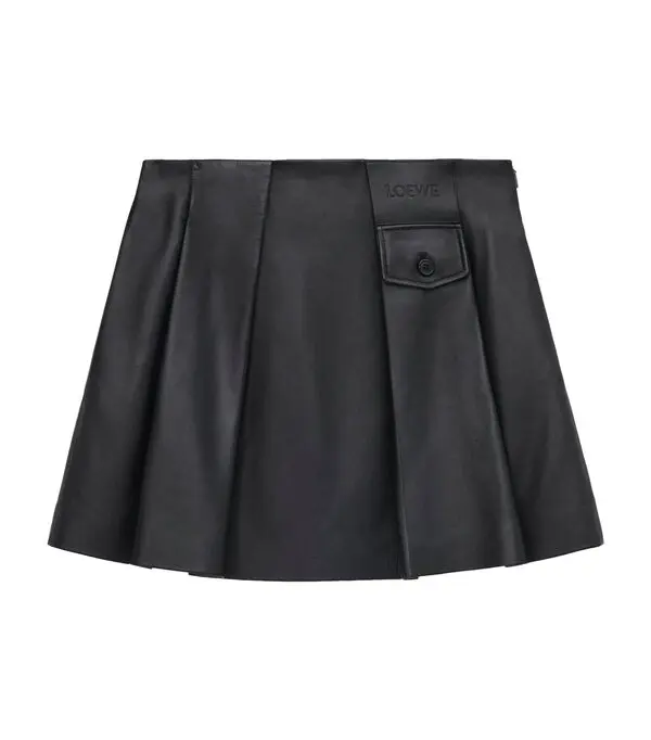 Loewe Lambskin Pleated Mini Skirt
