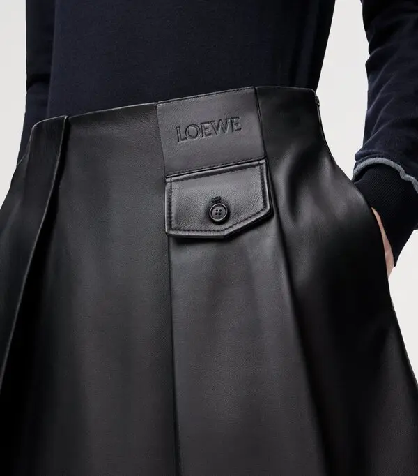 Loewe Lambskin Pleated Mini Skirt