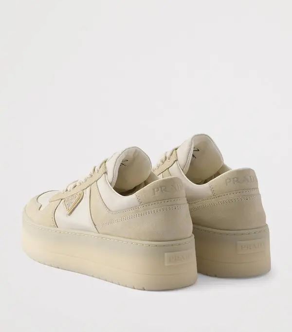 Prada Re-nylon And Suede Downtown Bold Sneakers - Neutral