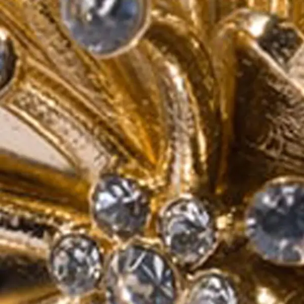 Miu Miu Crystal-embellished Floral Ring - Metallic