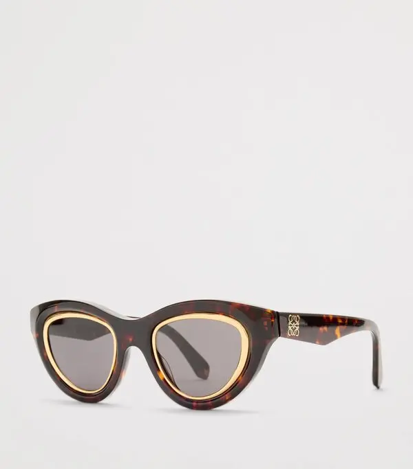 Loewe Acetate Mini Cat Eye Anagram Sunglasses - Brown