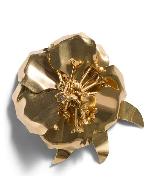 Miu Miu Floral Bouquet Brooch - Metallic