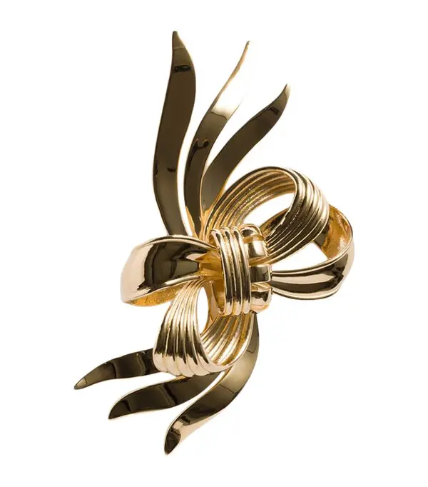 Miu Miu Bow Brooch - Metallic