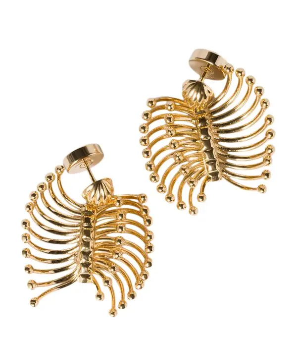 Miu Miu Shell Motif Earrings - Metallic