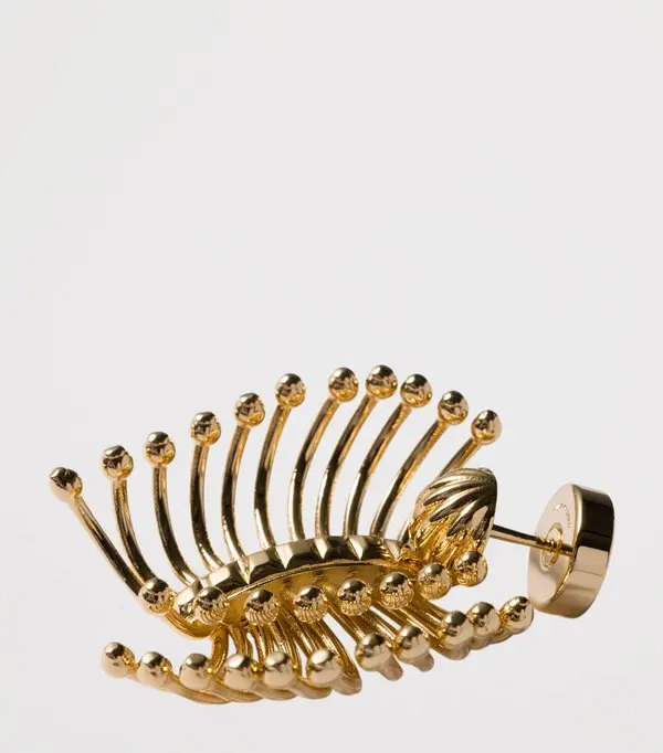 Miu Miu Shell Motif Earrings - Metallic