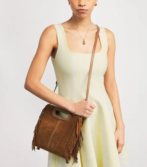 Maje Suede Fringed M Bag