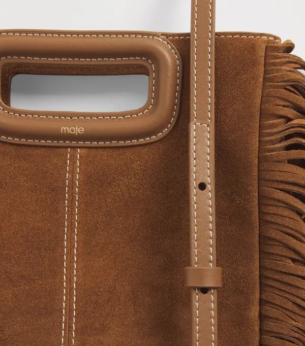 Maje Suede Fringed M Bag