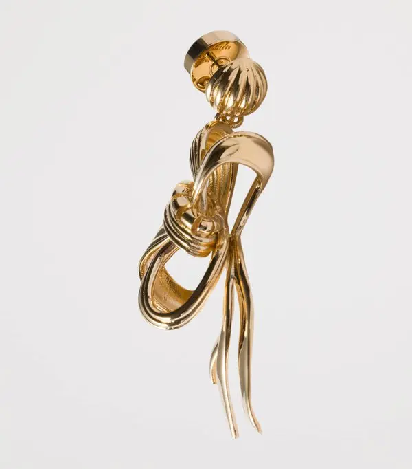 Miu Miu Metal Bow Earrings - Metallic